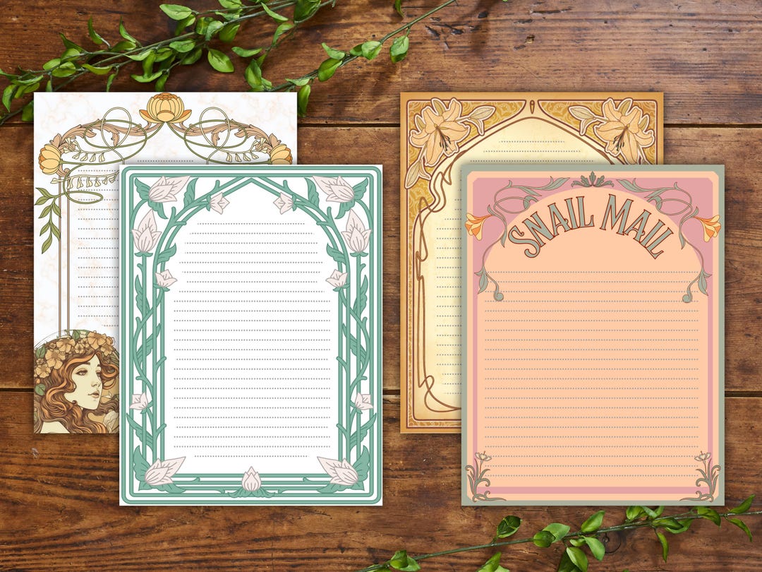 Art Nouveau Stationery: Printable Vintage Nouveau Stationery for Pen ...
