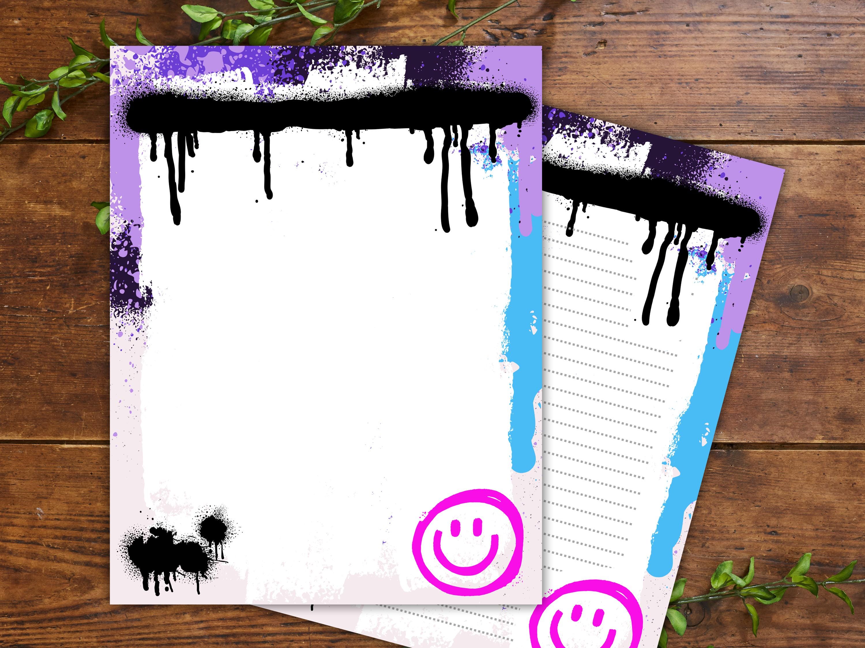 Punk Graffiti Stationery: Urban Art Printable Paper (digital Download ...