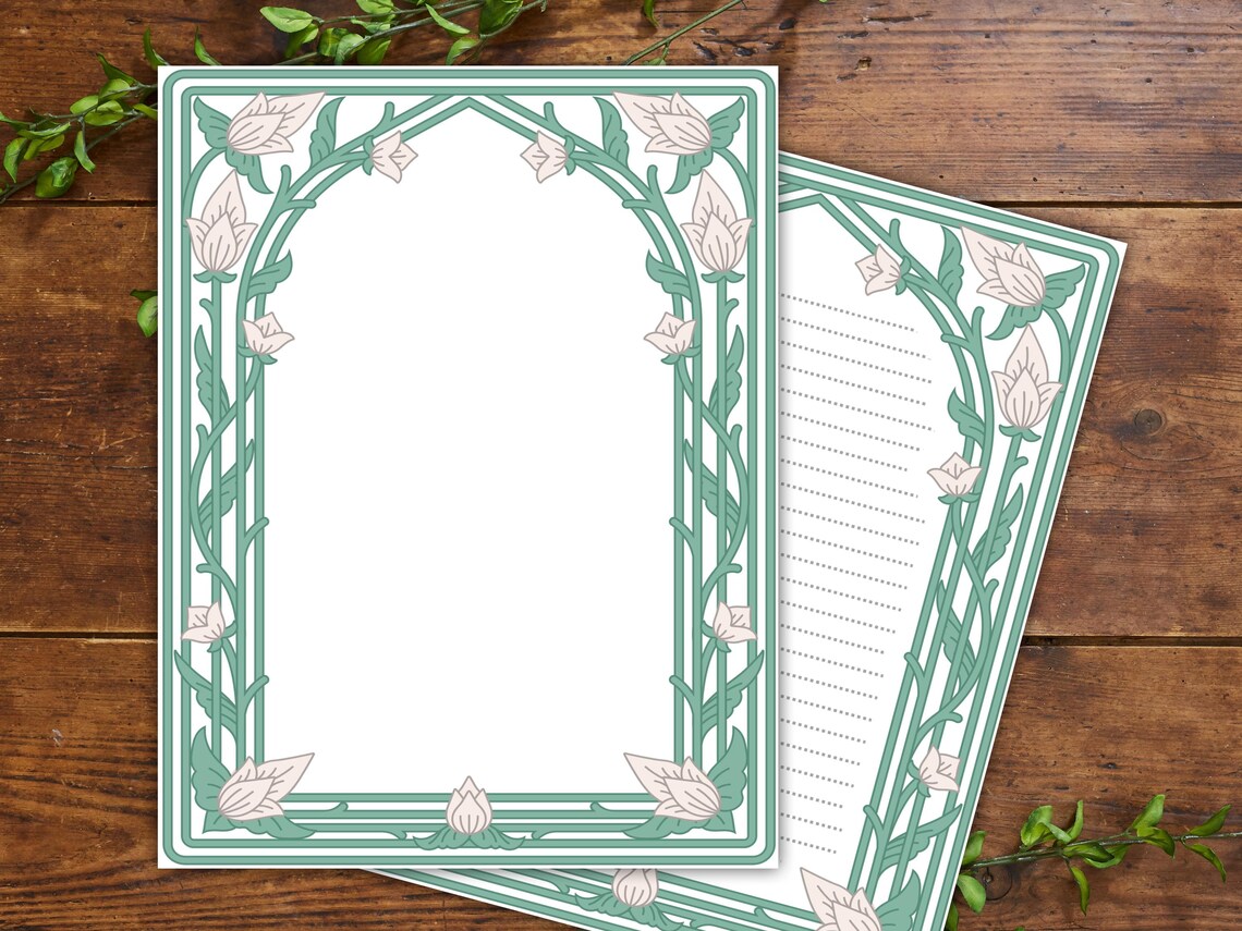 Art Nouveau Stationery: Printable Vintage Nouveau Stationery for Pen ...