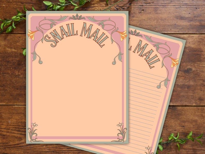 Art Nouveau Stationery: Printable Vintage Nouveau Stationery for Pen ...