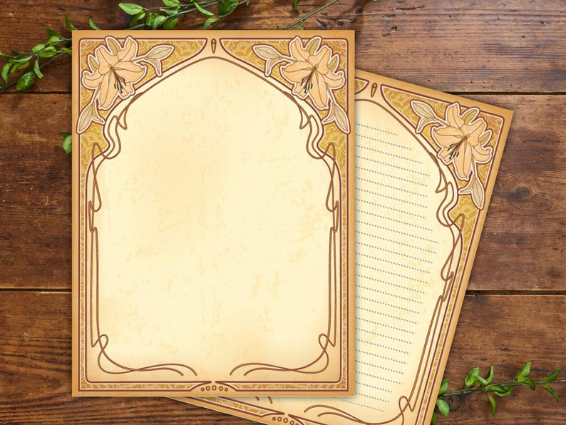 Art Nouveau Stationery: Printable Vintage Nouveau Stationery for Pen ...