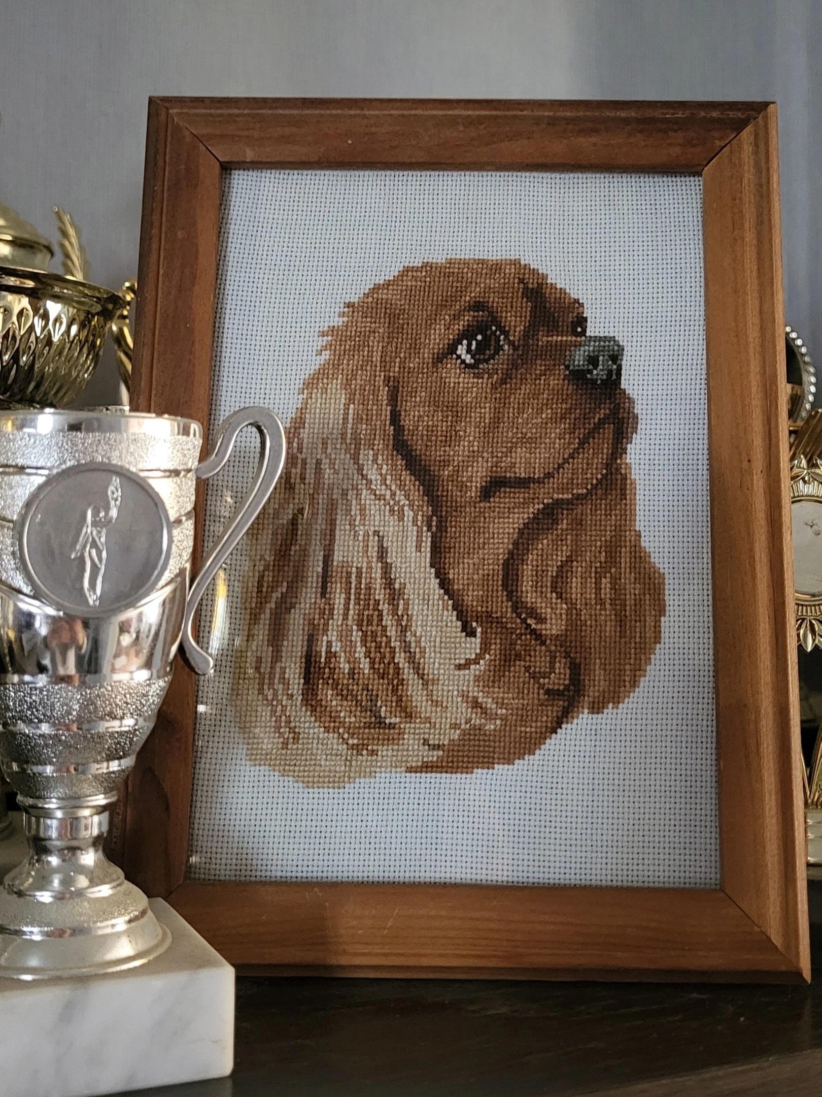 Set of 4 Cavalier King Charles Spaniel Dogs Counted Cross Stitch ...