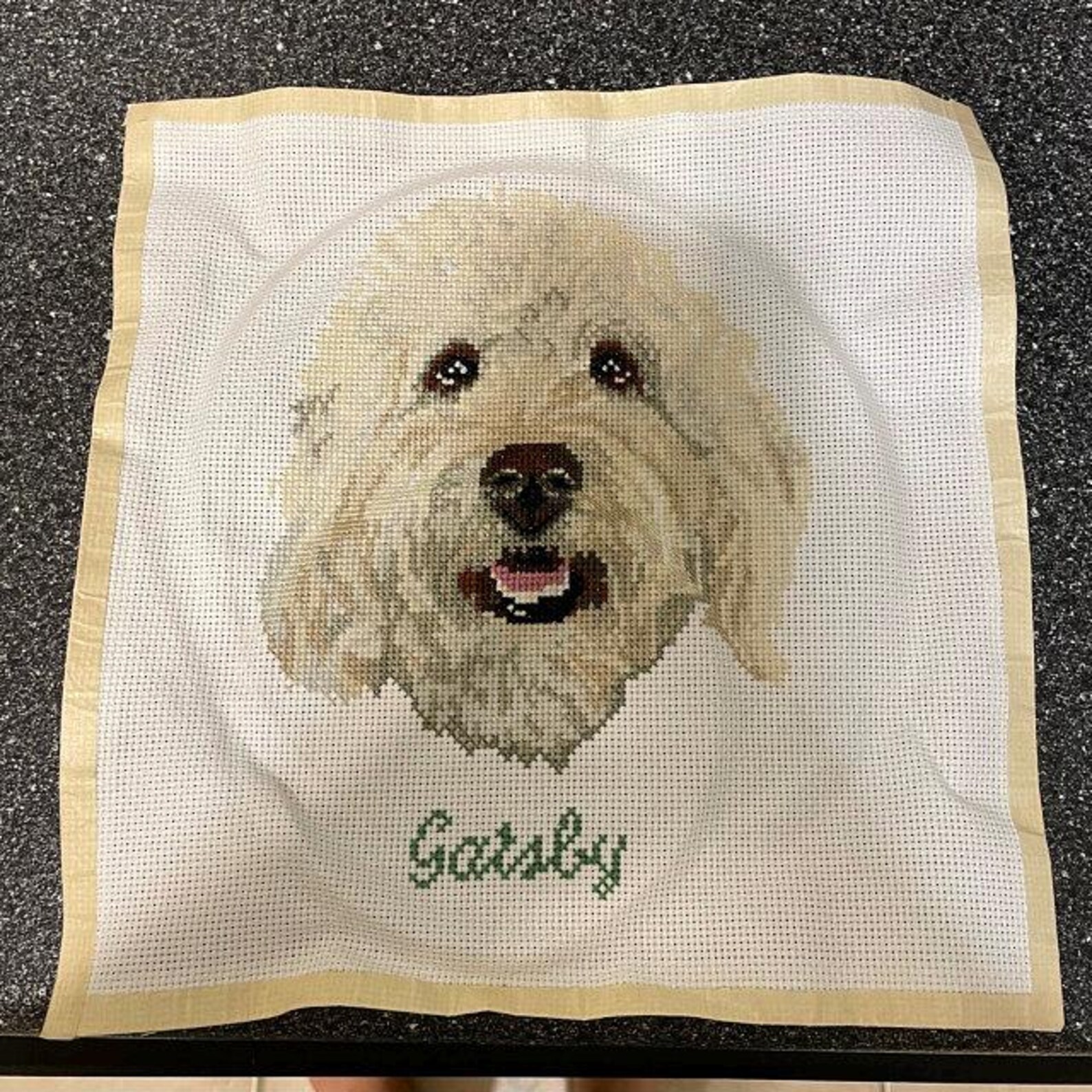 Cream Goldendoodle Dog Counted Cross Stitch Pattern Pdf. Modern Pet ...