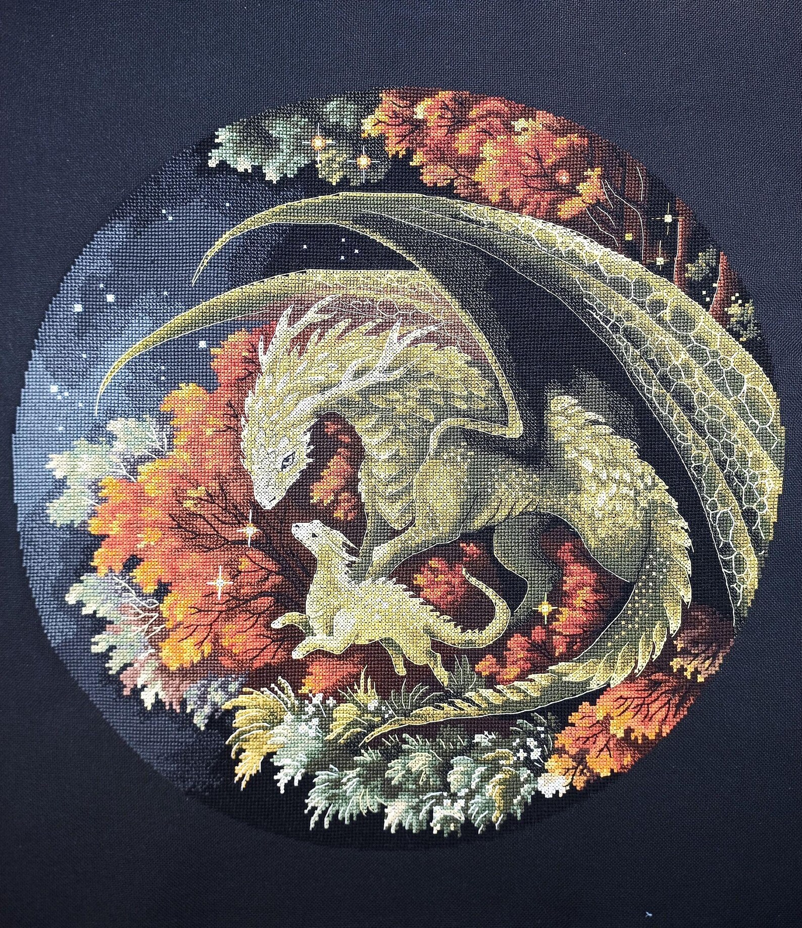 Dragons. Autumn Walk. Dragon Cross Stitch Pattern Pdf. Fantasy Winged ...
