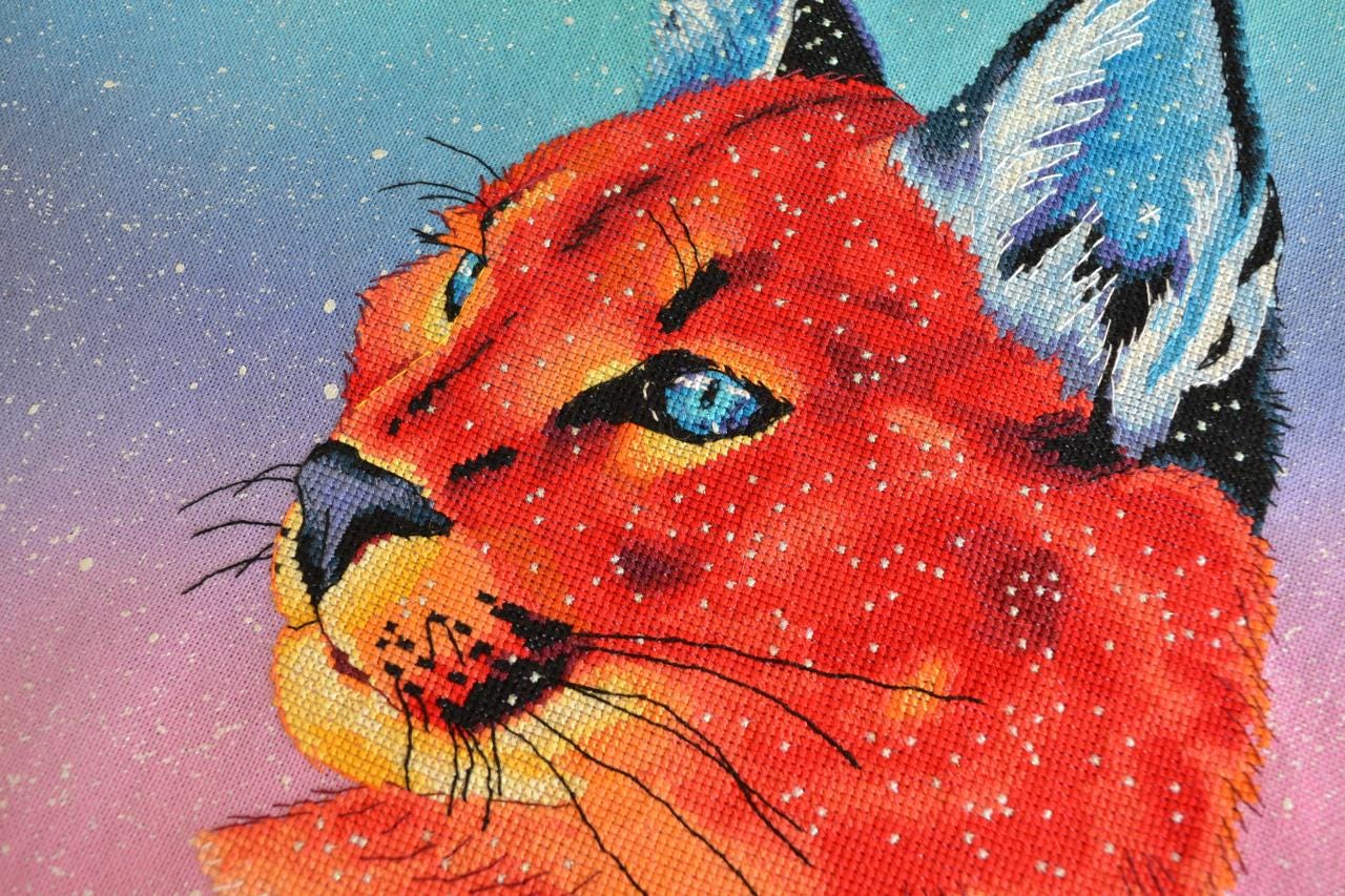 Space Lynx. Cross Stitch Pattern Pdf. Fabulous Lynx Xstitch Chart ...
