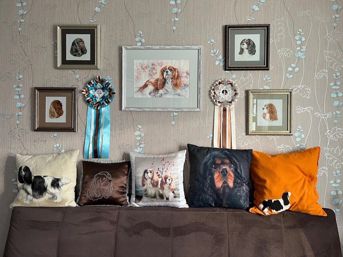 Blenheim Cavalier King Charles Spaniel Dog Counted Cross Stitch Pattern ...