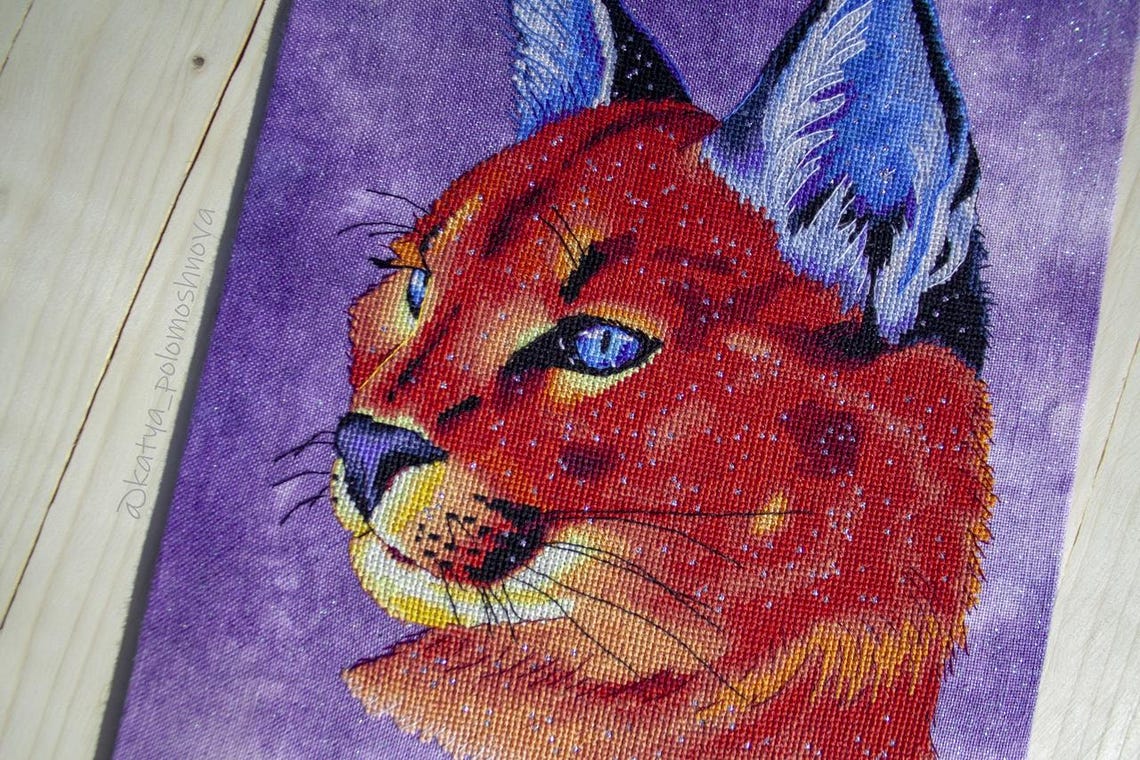 Space Lynx. Cross Stitch Pattern Pdf. Fabulous Lynx Xstitch Chart ...