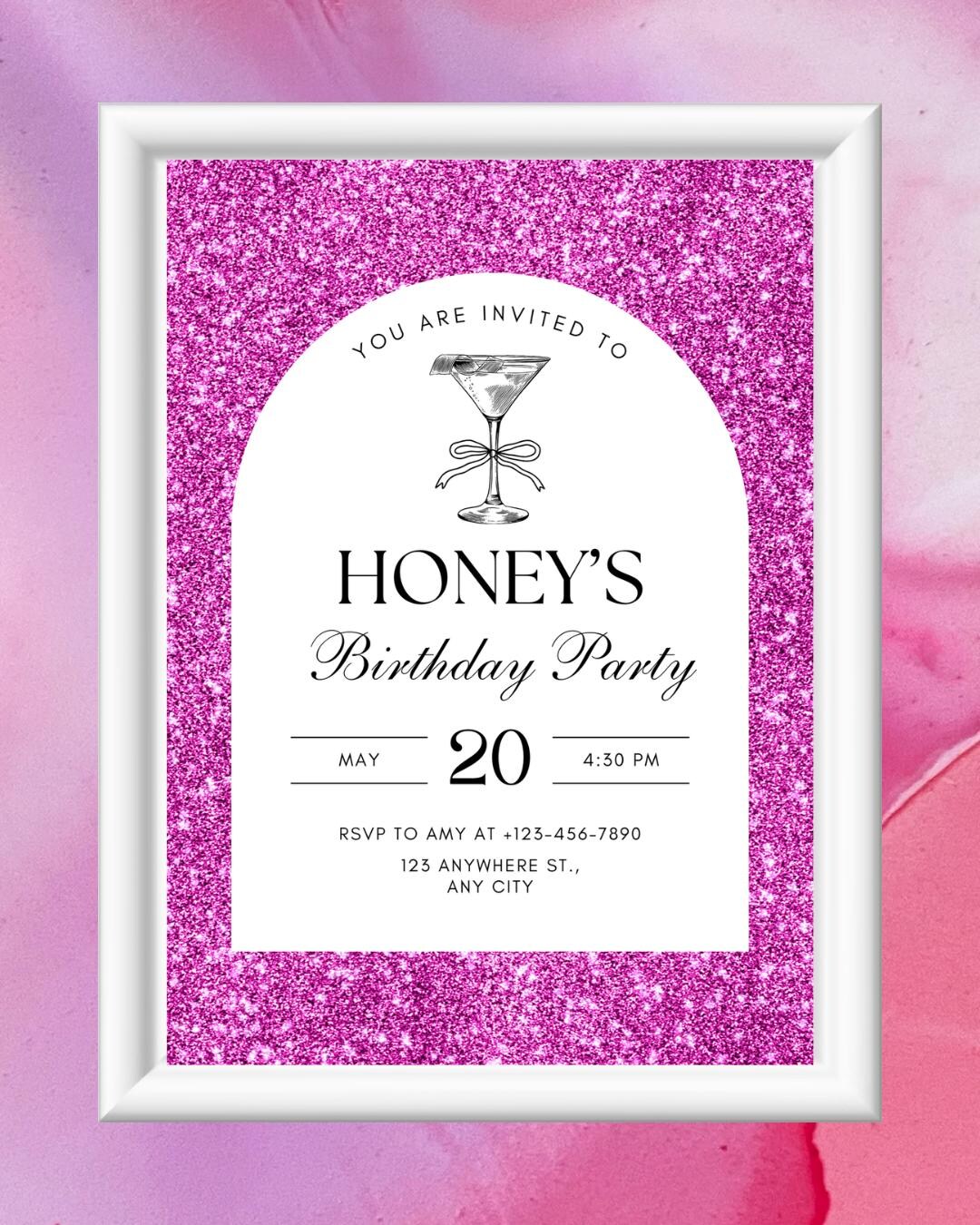 Cute and Sparkly Template Invitation - Etsy