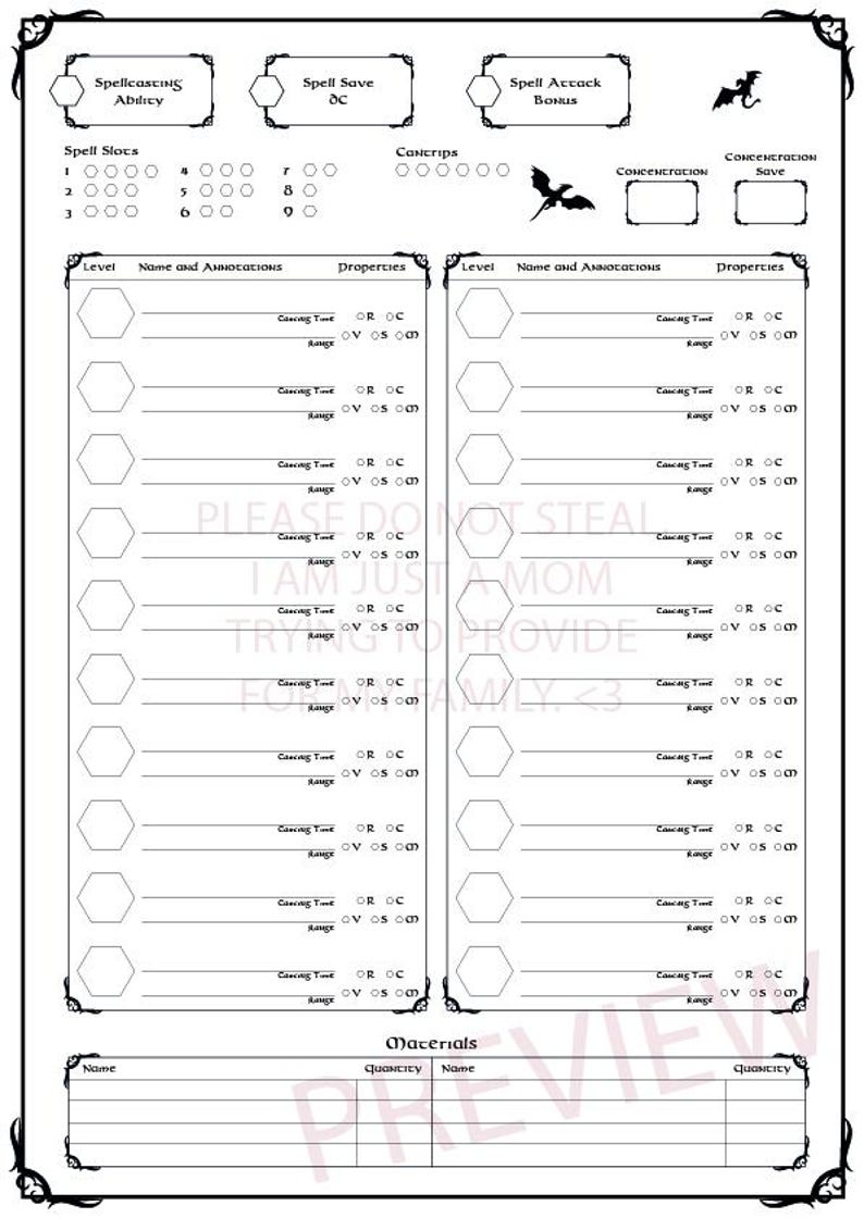 2024 Dnd 5.5e Rogue - Character Sheet (printable) - Etsy