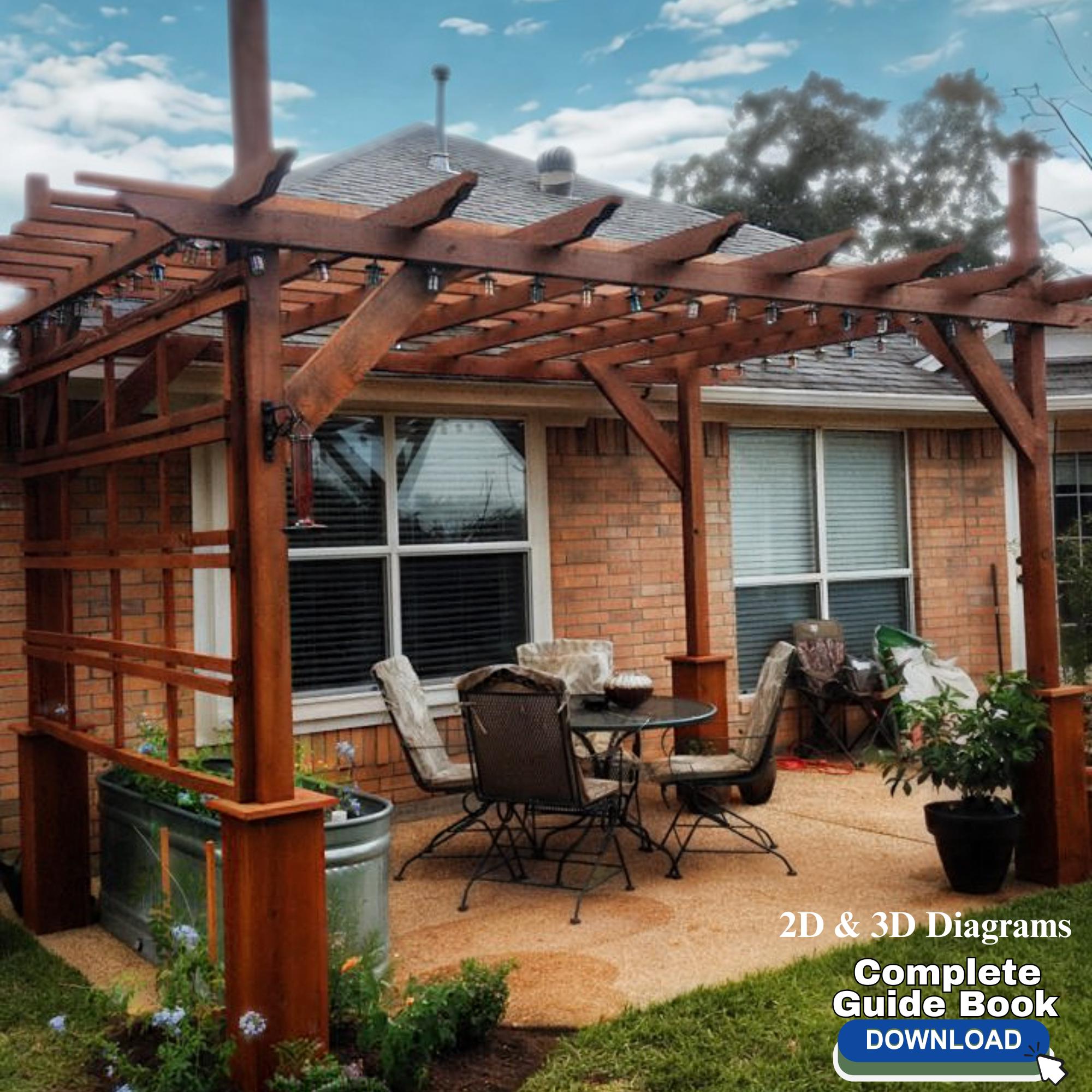 DIY Pergola Build Plans With Instructions - Pergola Design Template ...