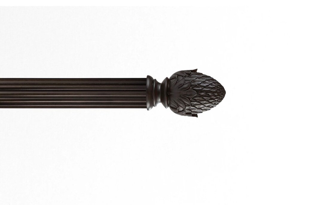 Finestra® Fluted Wood Curtain Rod 1 3/8 Inch Diameter, Various Colors ...