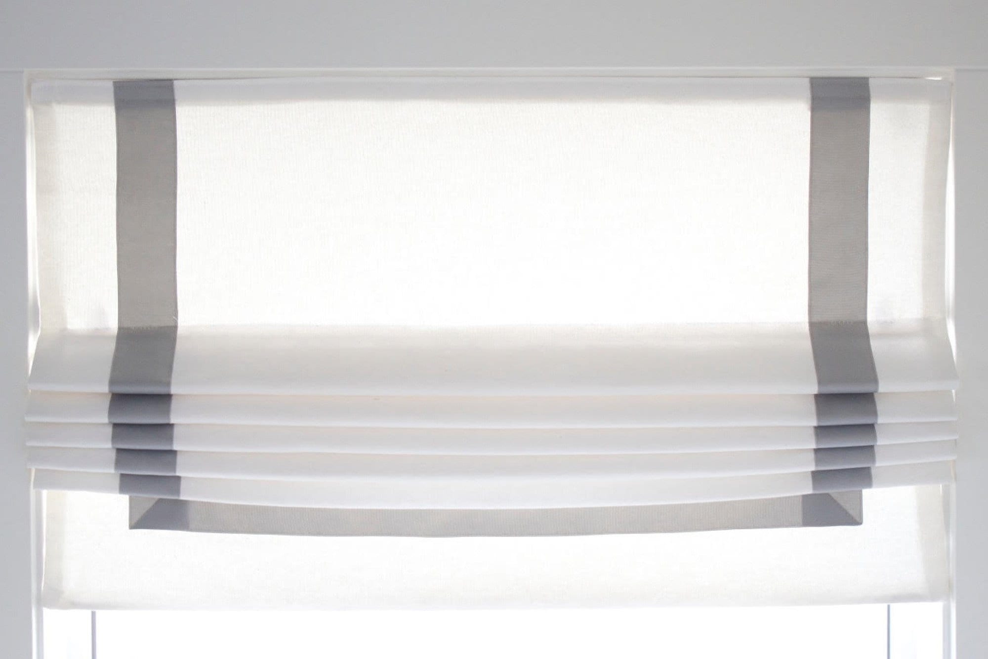 Roman Shade Custom, With Ribbon Trim, White Roman Shade, Custom Window ...