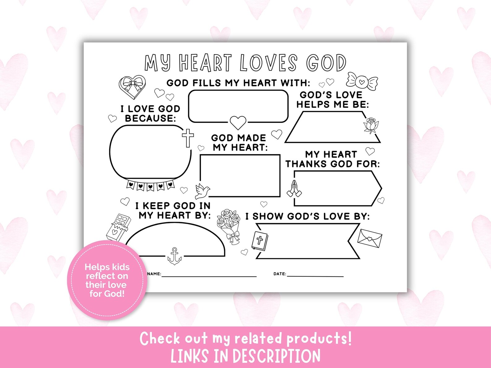 Love Like Jesus Activity, Religious Valentine’s Day Worksheet ...