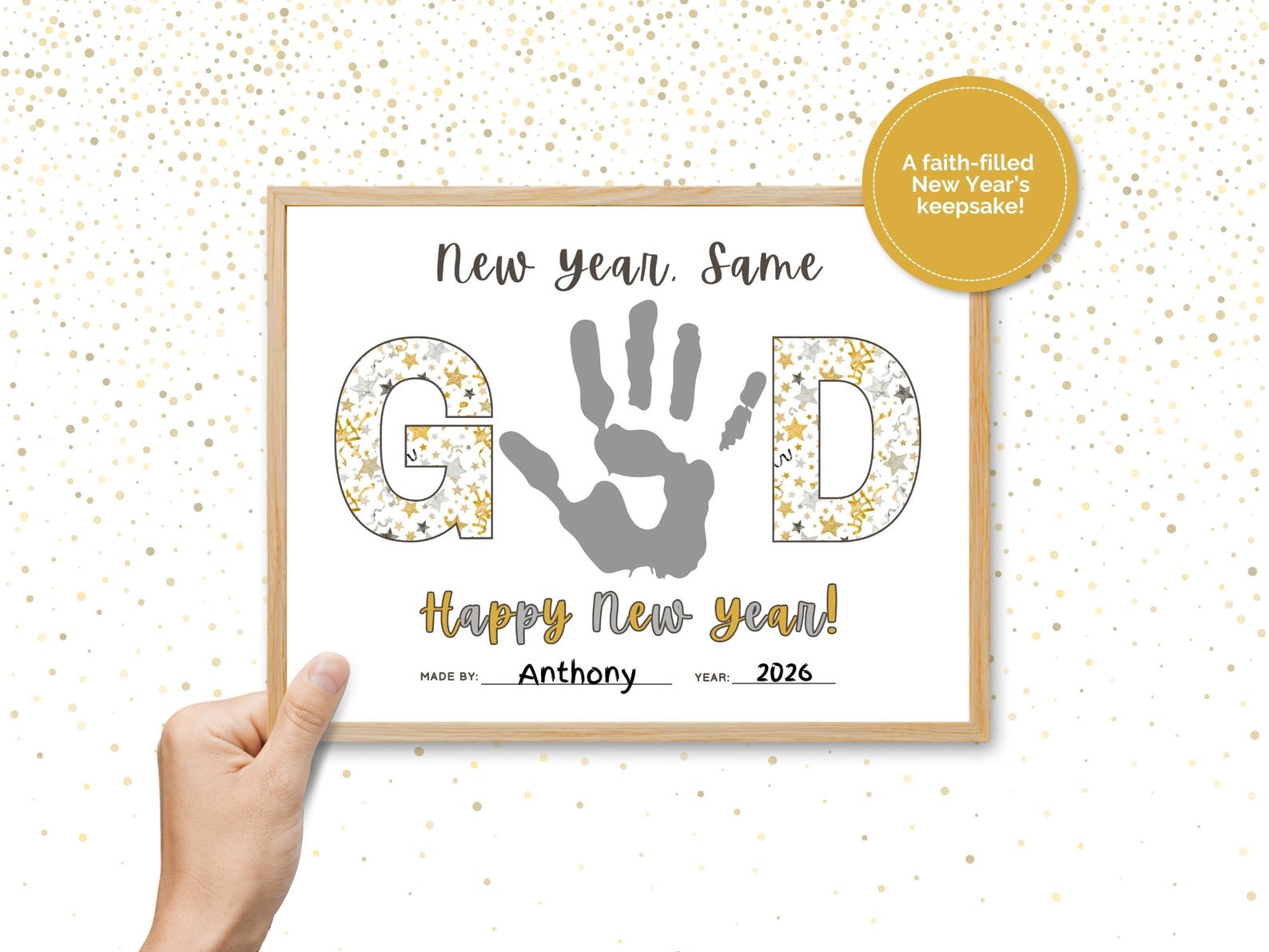 New Year Same God Handprint Craft, Christian New Year Handprint Art ...
