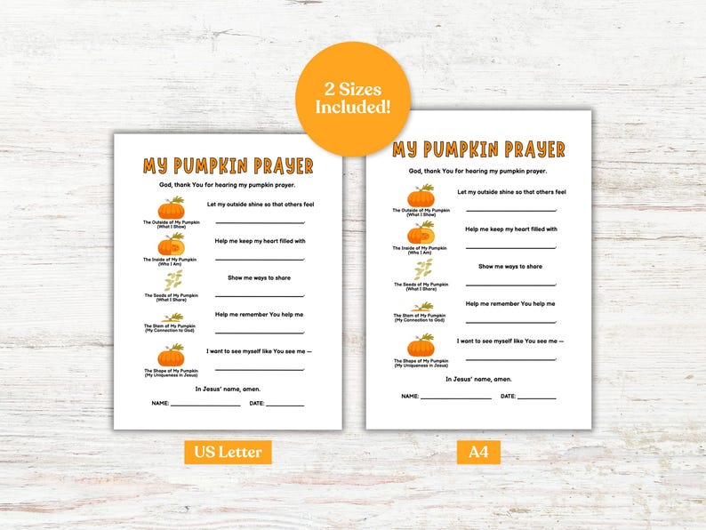 Pumpkin Prayer Activity, Christian Halloween Kids Activity, Fall Sunday ...