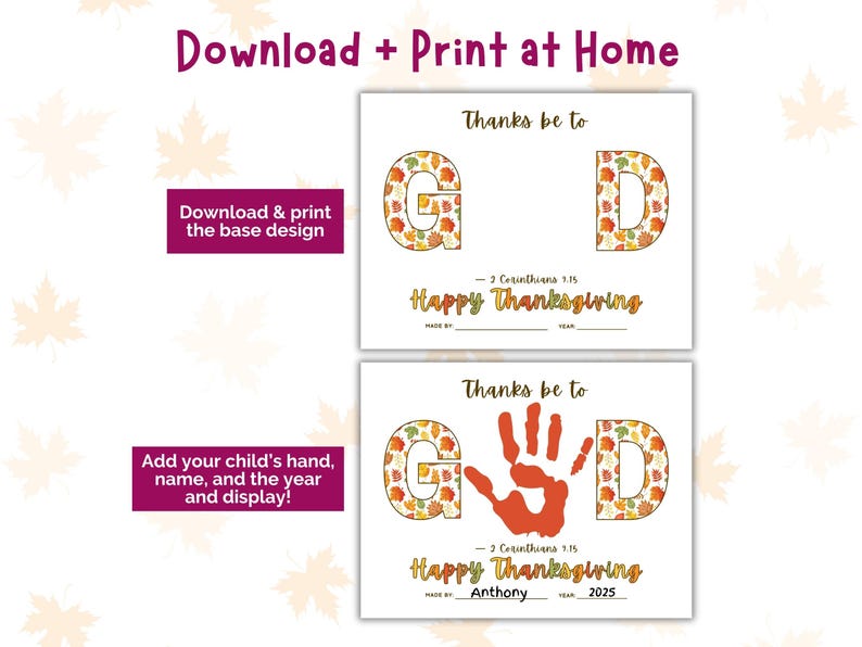Thanks Be to God Thanksgiving Handprint Craft, Christian Kids ...