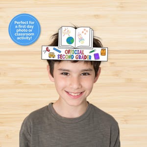 Official Second Grader Paper Crown Coloring Craft, 2nd Grade Back to ...