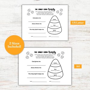 Candy Corn Trinity Activity, Christian Halloween Kids Activity, Fall ...