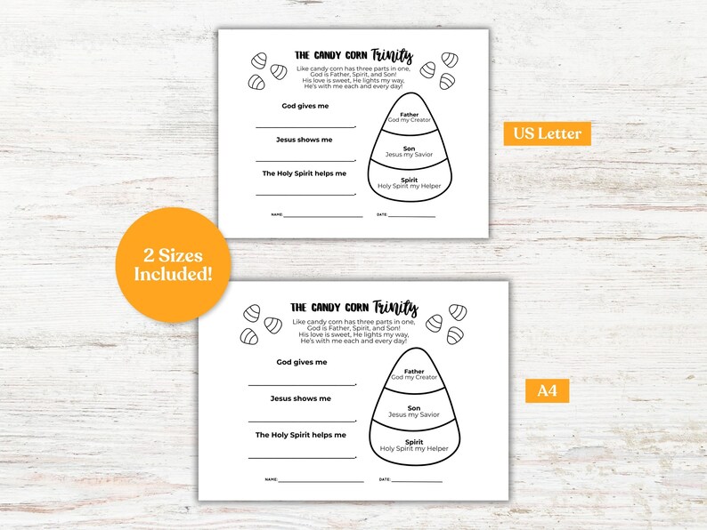 Candy Corn Trinity Activity, Christian Halloween Kids Activity, Fall ...