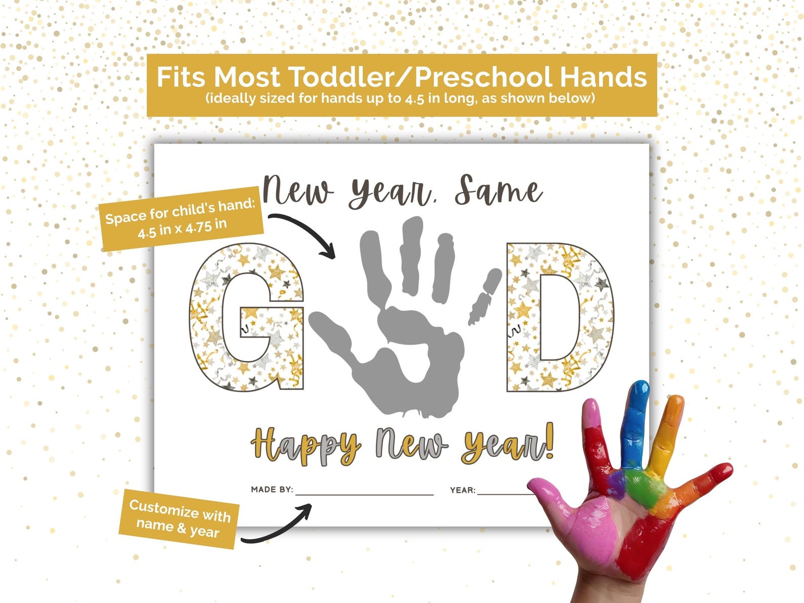 New Year Same God Handprint Craft, Christian New Year Handprint Art ...