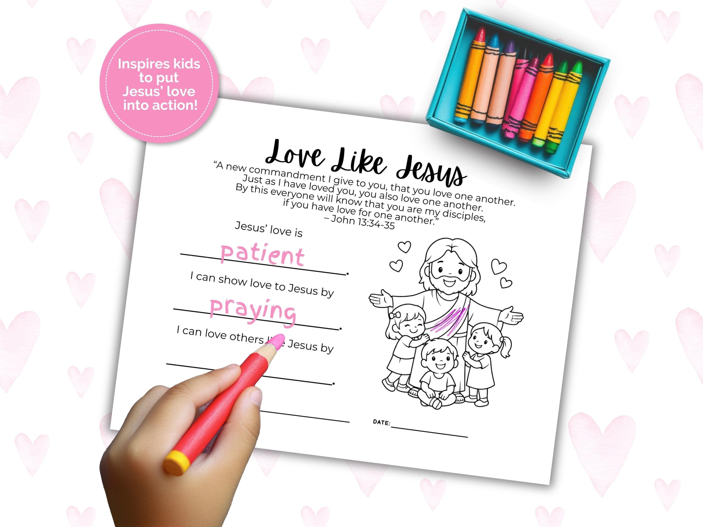Love Like Jesus Activity, Religious Valentine’s Day Worksheet ...
