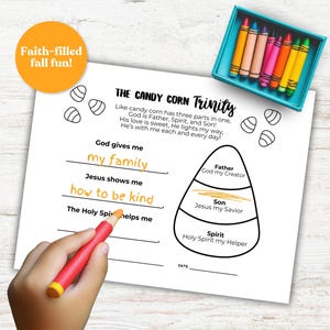 Candy Corn Trinity Activity, Christian Halloween Kids Activity, Fall ...