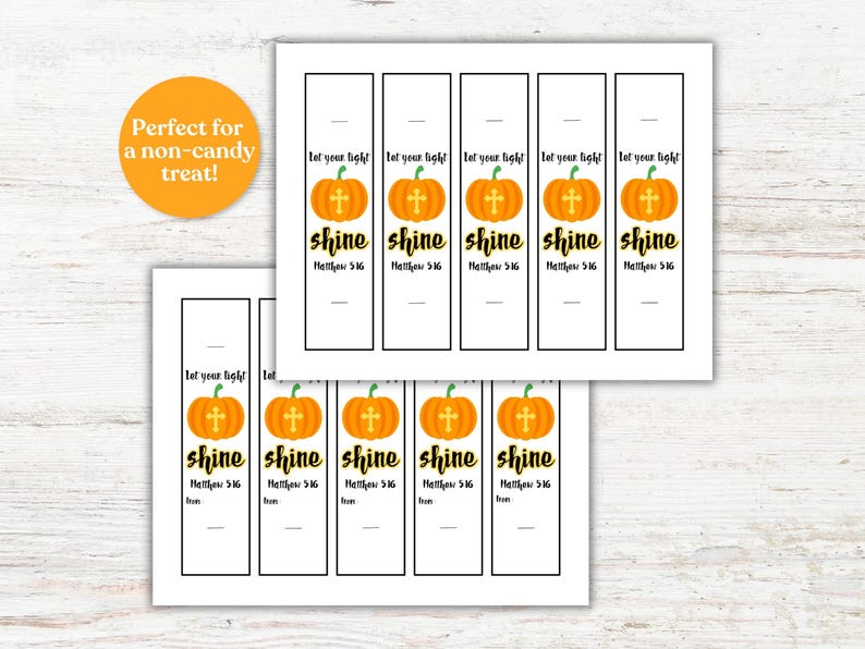 Christian Halloween Glow Stick Tags, Glow Stick Holder, Halloween Treat ...
