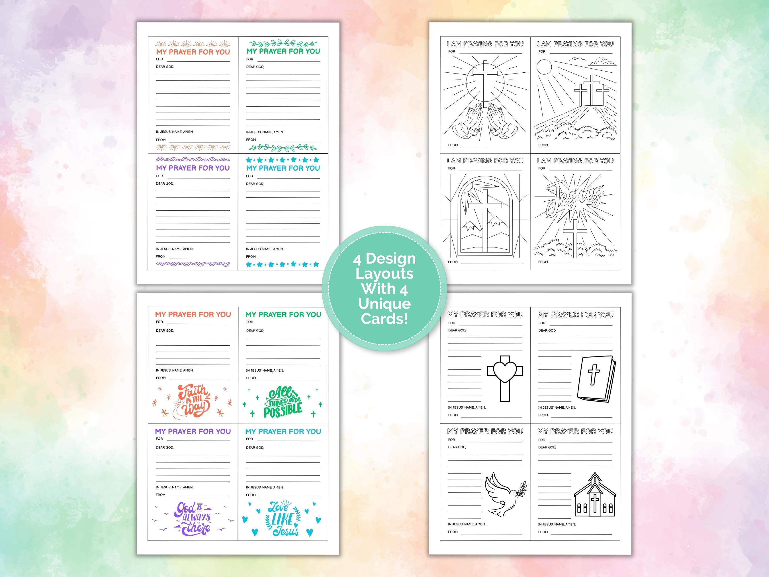Kids Prayer Cards, Christian Prayer Activity, Sunday School Prayer ...