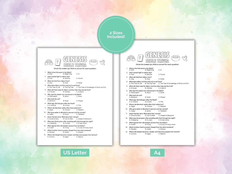 Genesis Bible Trivia, Genesis Bible Game for Kids, Genesis Kids Bible ...