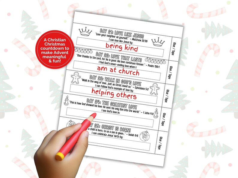 Advent Paper Chain Craft, Advent Bible Craft, Christian Kids Christmas ...