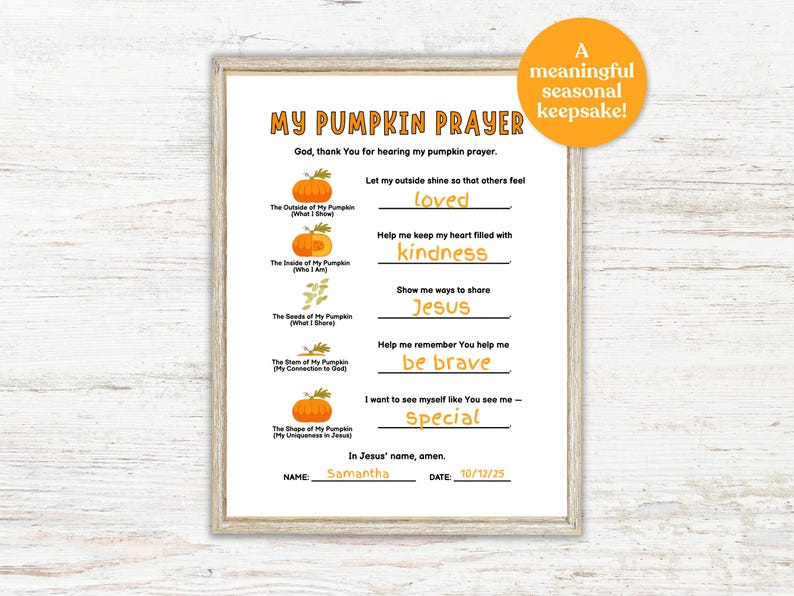 Pumpkin Prayer Activity, Christian Halloween Kids Activity, Fall Sunday ...