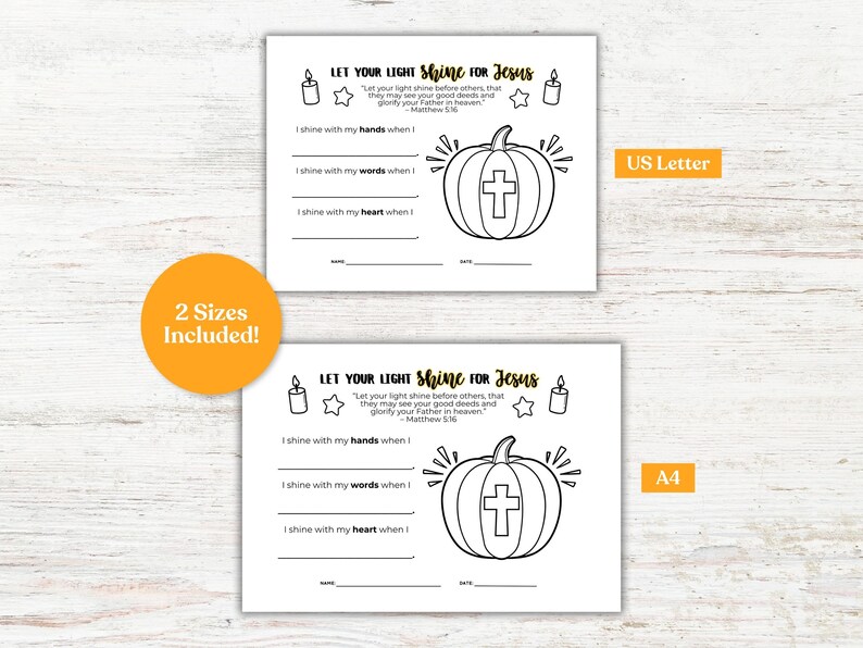 Let Your Light Shine Fall Activity, Fall Sunday School Craft, Fall ...