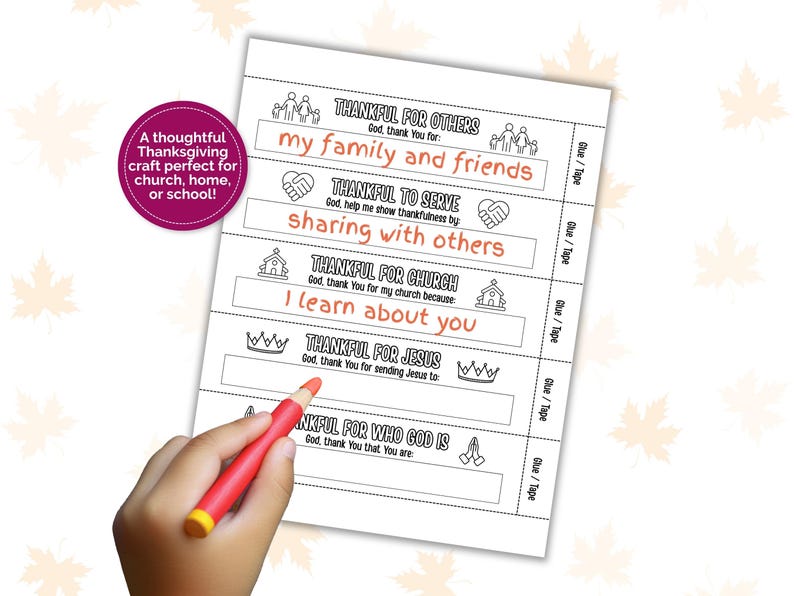 Christian Gratitude Paper Chain Craft, Christian Kids Gratitude ...