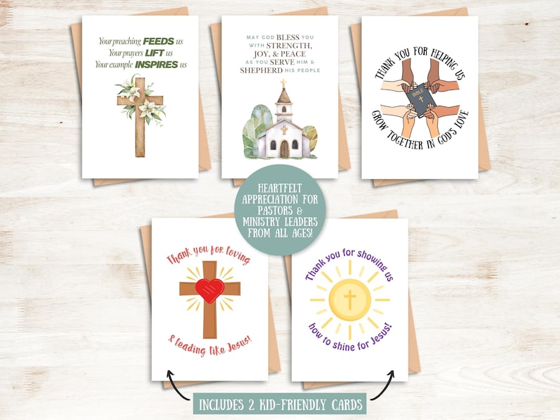 Pastor Appreciation Card Bundle, Pastor Appreciation Gift, Ministry ...