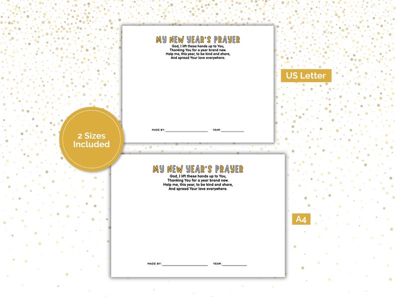 New Year’s Prayer Handprint Craft, Christian New Year Handprint Art ...