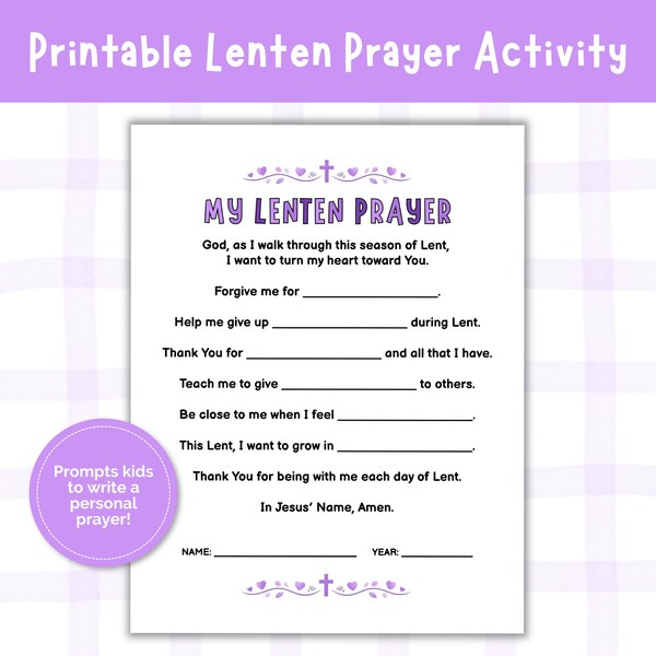 Lenten Promise Template - Etsy UK