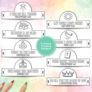Bible Verse Paper Crown Bundle, Kids Paper Hat Craft, Sunday School ...
