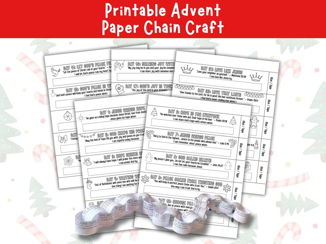 Advent Paper Chain Craft, Advent Bible Craft, Christian Kids Christmas ...