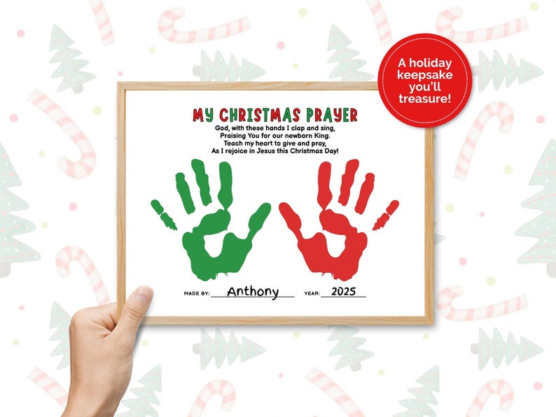 Christmas Prayer Handprint Craft, Christian Christmas Handprint Art ...