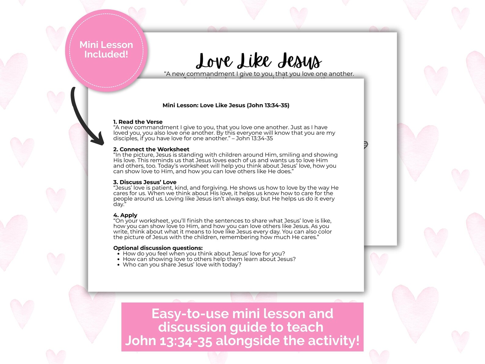 Love Like Jesus Activity, Religious Valentine’s Day Worksheet ...