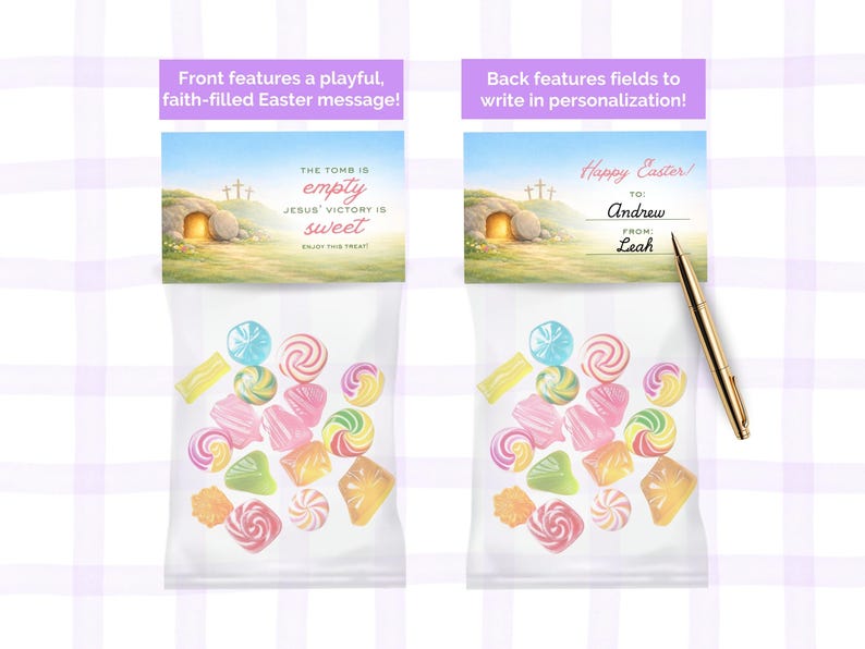 Empty Tomb Easter Treat Bag Toppers, Christian Easter Treat Tags ...