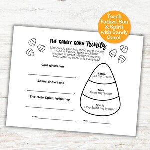 Candy Corn Trinity Activity, Christian Halloween Kids Activity, Fall ...