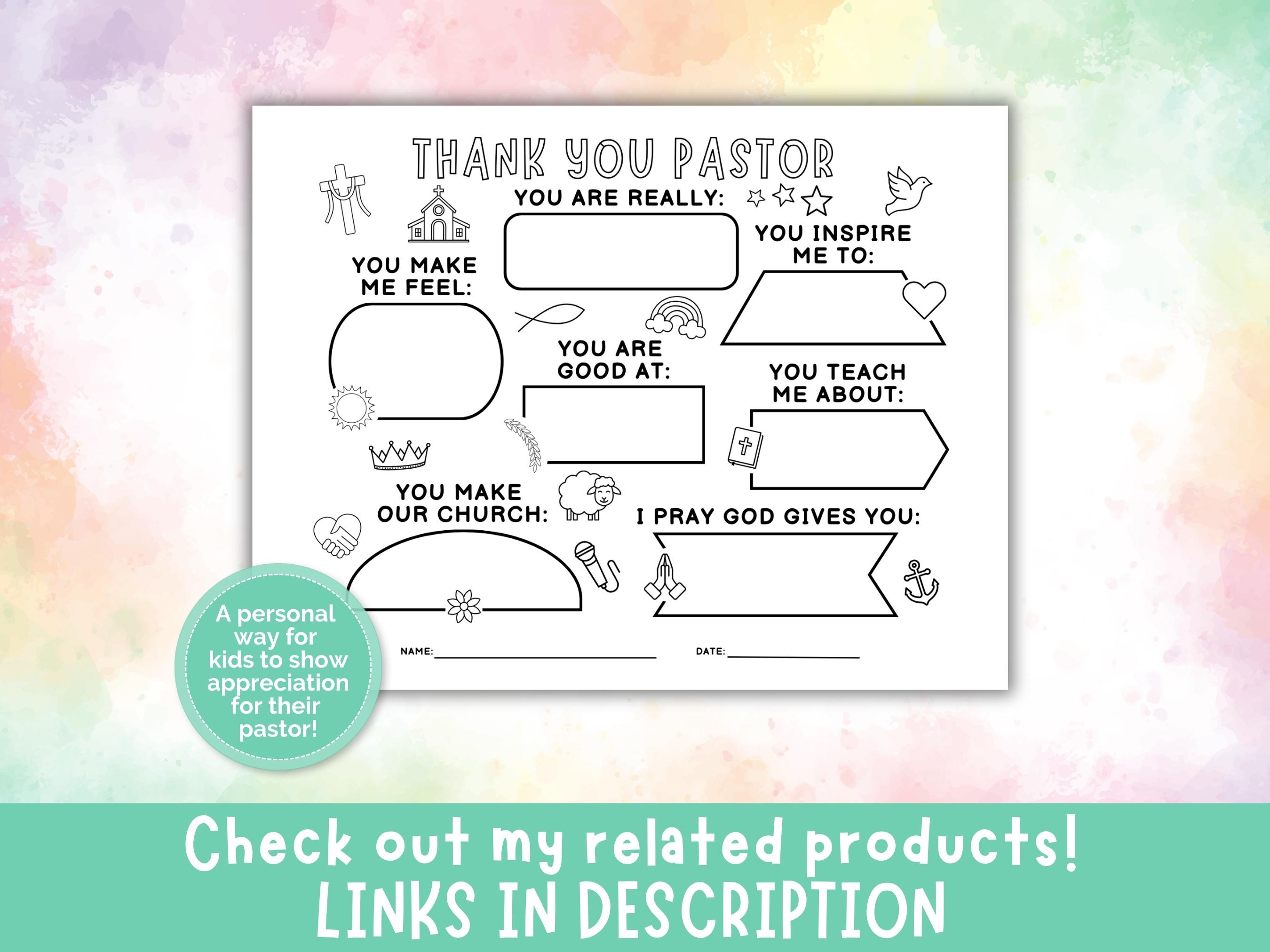 My Prayer for My Pastor Activity, Pastor Appreciation Activity, Kids ...