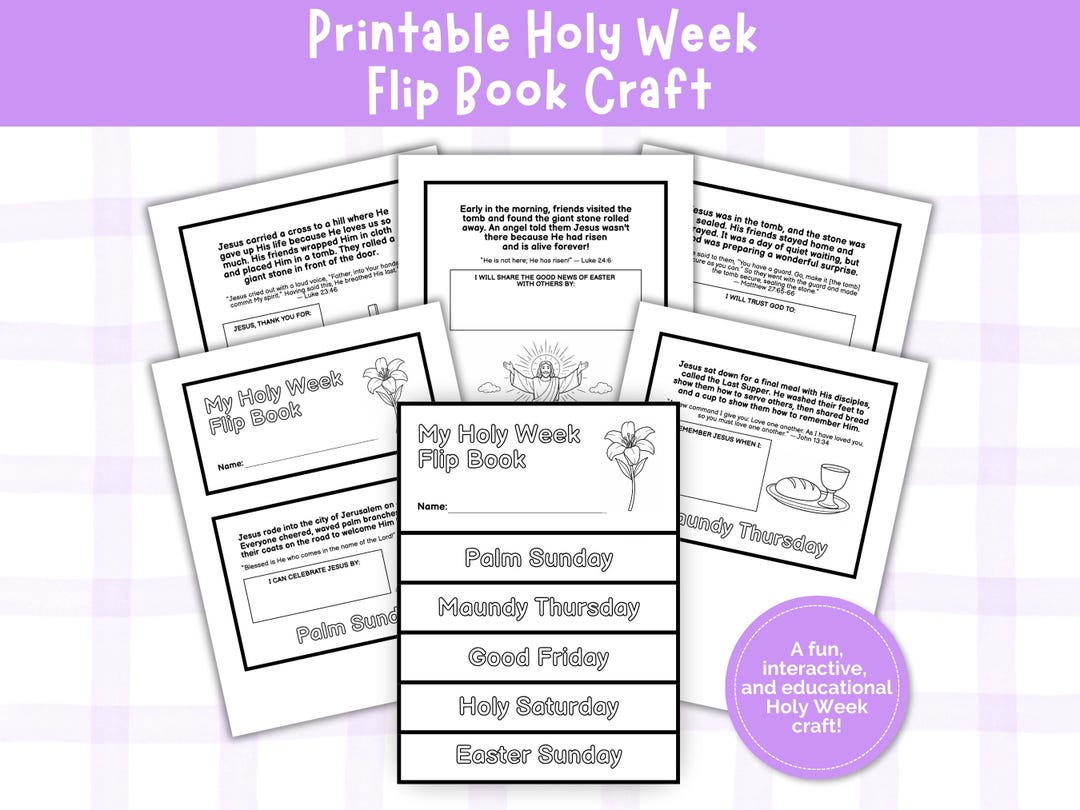 Holy Week Flip Book Craft, Holy Week Kids Bible Craft, Christian Kids ...