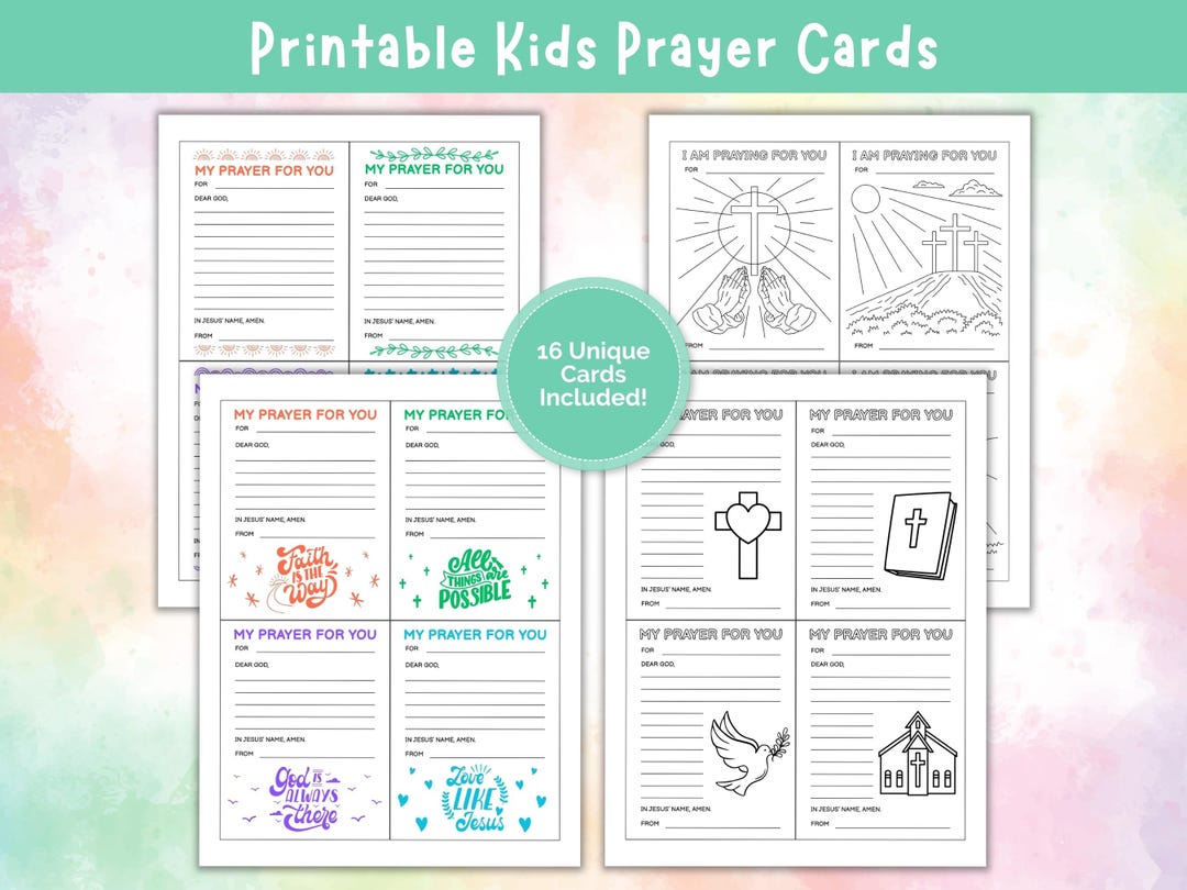 Kids Prayer Cards, Christian Prayer Activity, Sunday School Prayer ...