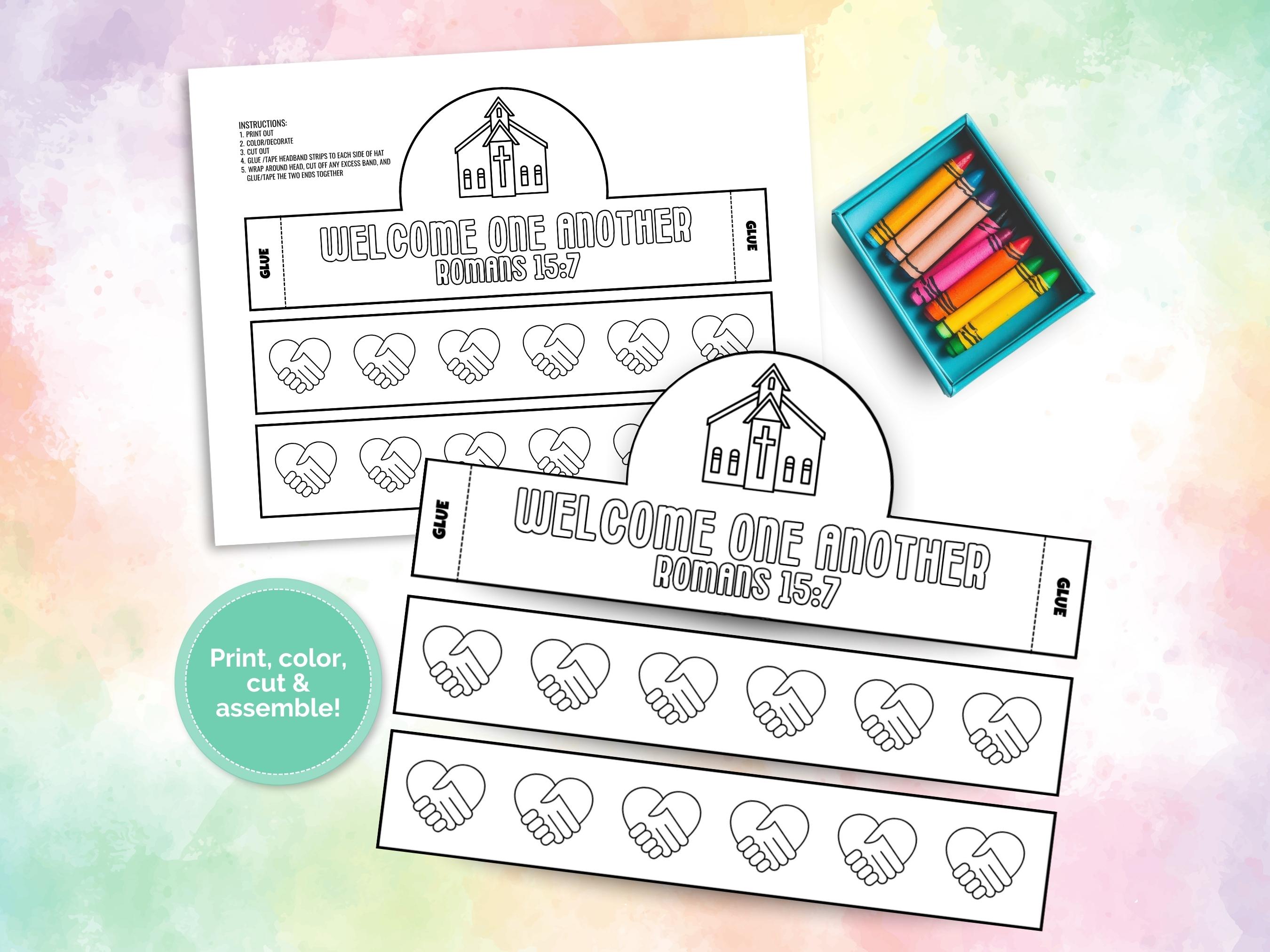 Bible Verse Paper Crown Bundle, Kids Paper Hat Craft, Sunday School ...