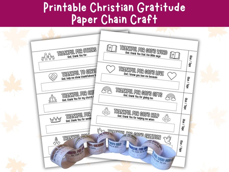 Christian Gratitude Paper Chain Craft, Christian Kids Gratitude ...