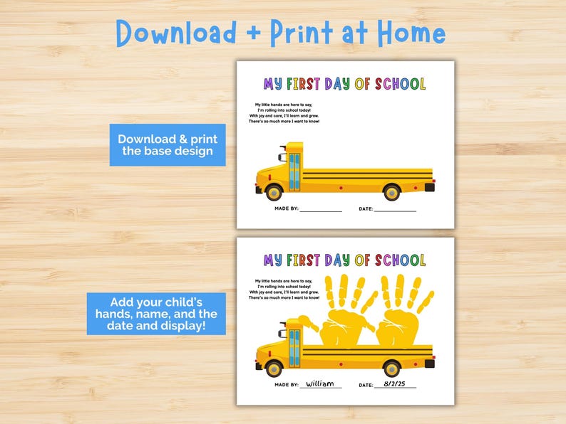 First Day of School Handprint Craft, Back to School Handprint Craft ...