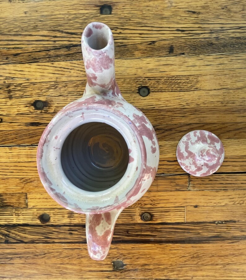 Rare Vintage Bybee Pottery Pink Spongeware Teapot With Lid – Handmade ...