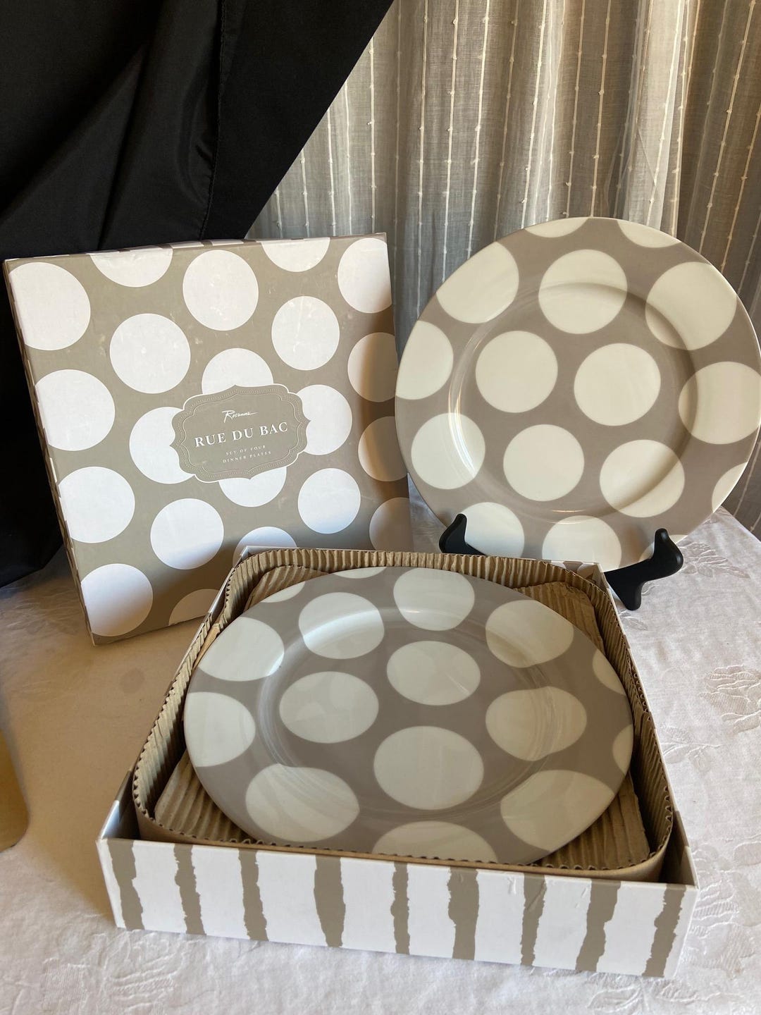 Rosanna Rue Du Bac Dinner Plates Set – Large Polka Dot Porcelain (set ...